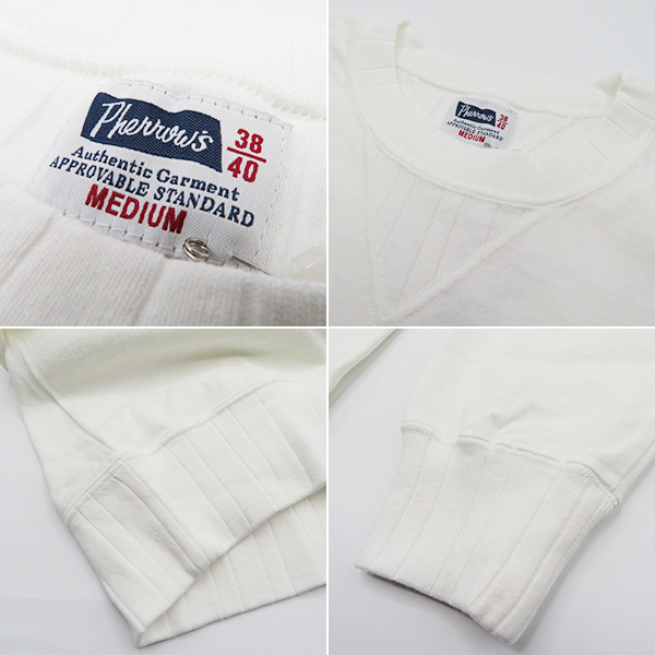 PHERROW'S フェローズ 長袖|無地|両Vガゼット|カットソー『両V針抜き