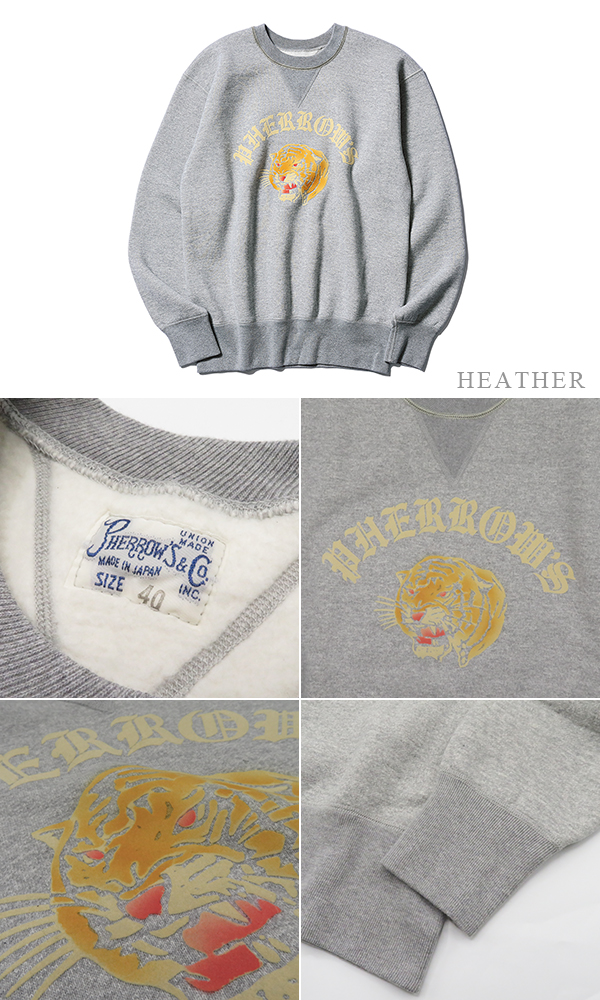 PHERROW'S フェローズ トップ杢|両Vガゼット|クルーネック|スウェット『SET IN CREW SWEAT PHEROW'S ...