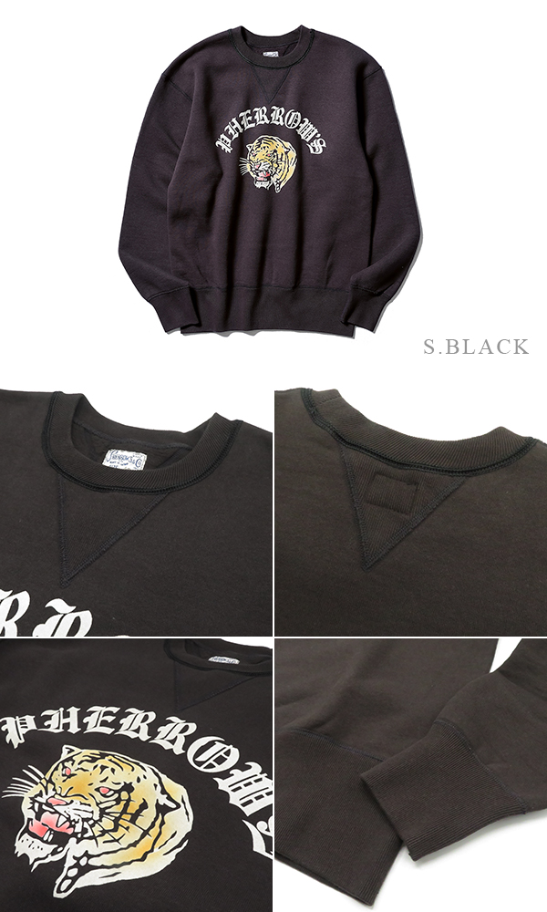 PHERROW'S フェローズ トップ杢|両Vガゼット|クルーネック|スウェット『SET IN CREW SWEAT PHEROW'S ...