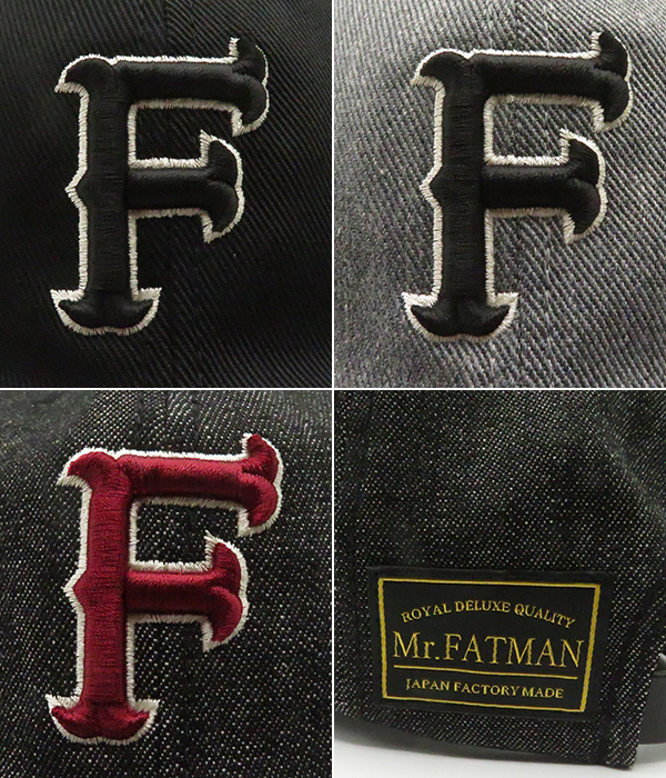 Mr. FATMAN ミスターファットマン T/Cツイル|デニム|ベースボールキャップ|ストラップバック『F BASEBALL CAP ...