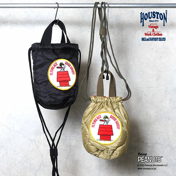 HOUSTON×PEANUTS ヒューストン キルティング|エフェクトバッグ|SNOOPY『PEANUTS EFFECT BAG FLYING ...