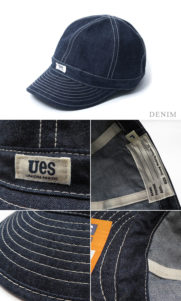 UES ウエス デニム|硫化染めキャンバス|トラベラーキャップ|A-3 Type『TRAVELER CAP』【アメカジ・カレッジ】822201